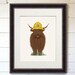 Gift for Fireman Highland Cow Fireman Fireman Kids Decor Cute Cow ...