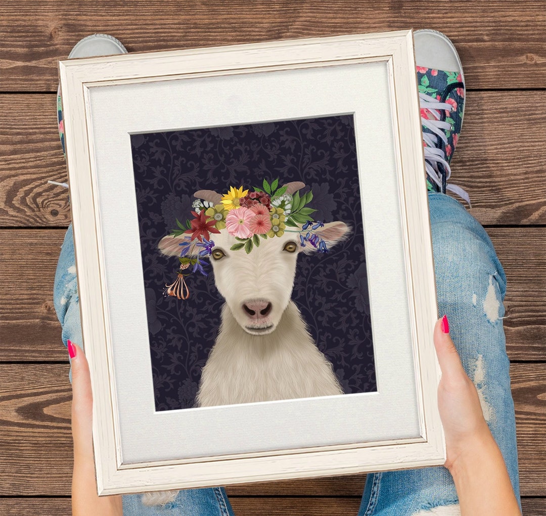 Goat Print Goat Bohemian 1 Goat Poster Goat Painting Farm Stuff Country ...