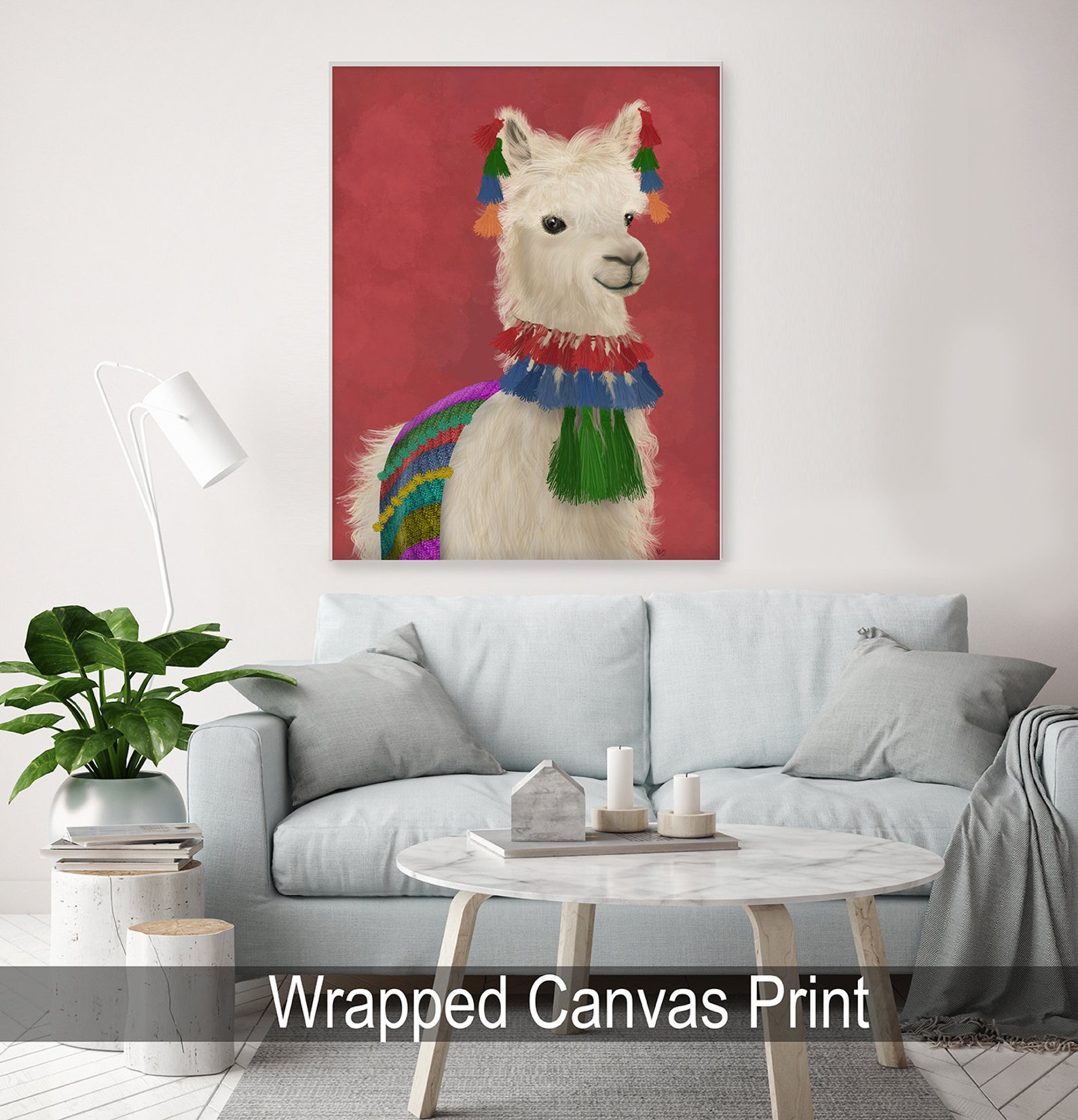 Colorful room decor Llama traditional 1 portrait kids room | Etsy