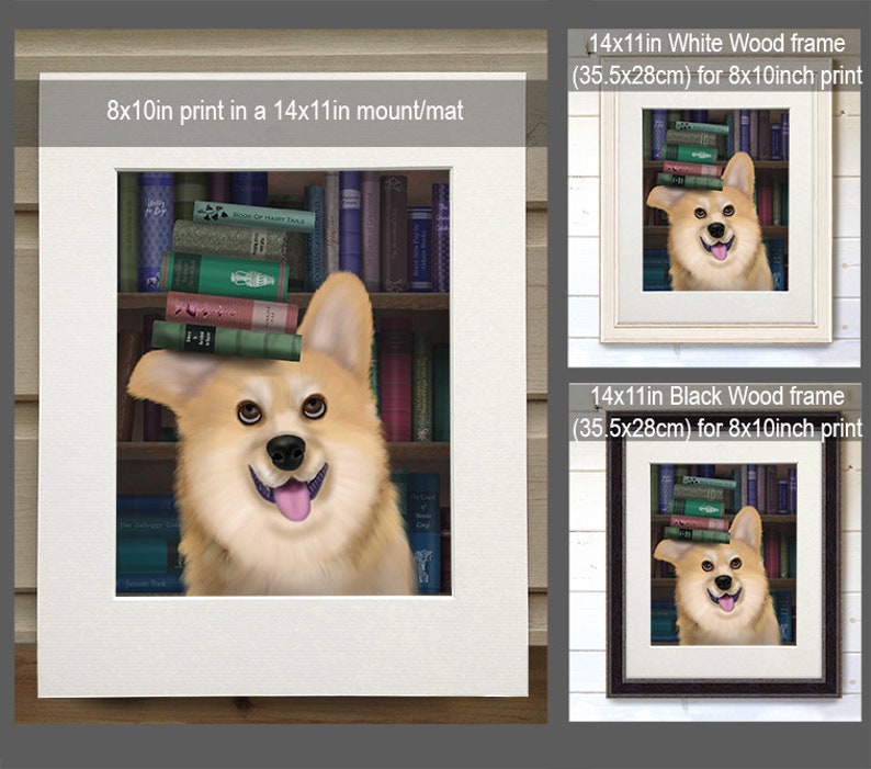Corgi Dog Lover Corgi With Books Corgi Poster Corgi Canvas - Etsy
