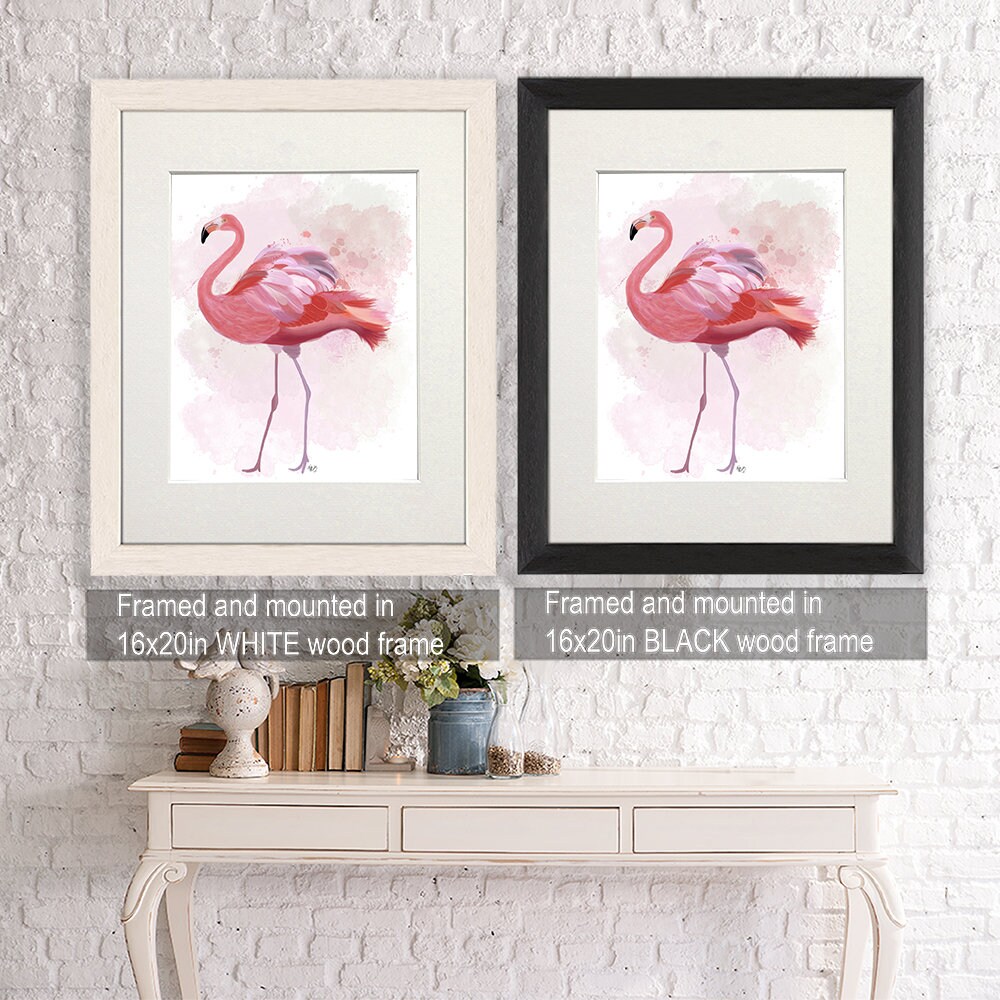 Girls Bedroom Decor Flamingo Fluffy 1 Female Bedroom Art | Etsy