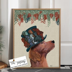 Red Setter Print - Milliners Dog - Red Setter Painting Red Setter Decor ...