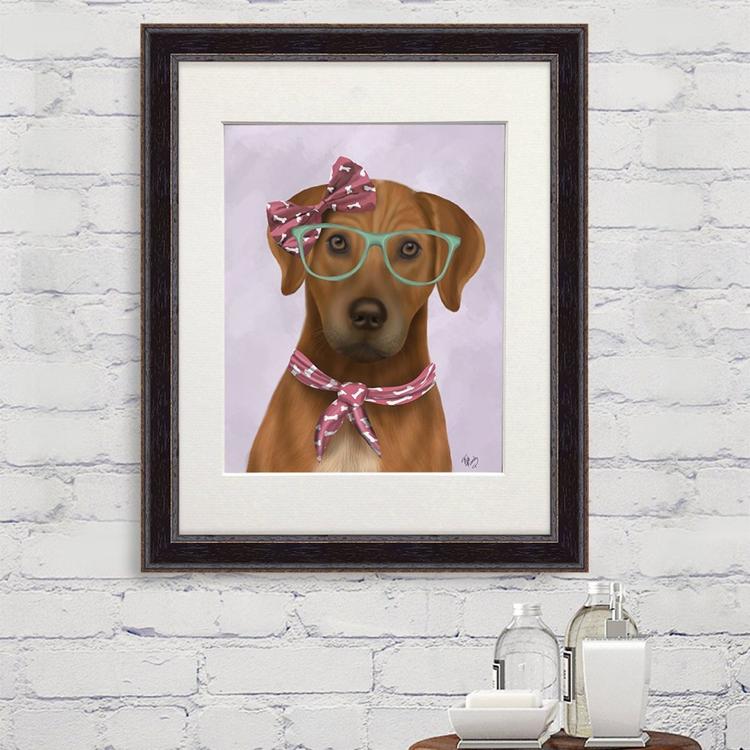 Rhodesian Dog Gift Rhodesian Ridgeback in Glasses and Scarf - Etsy