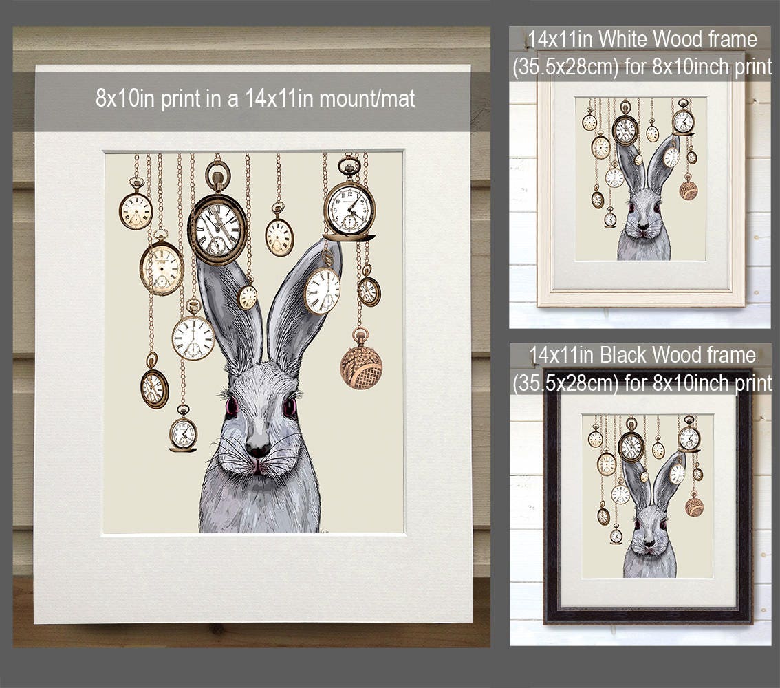 Alice in Wonderland Print Rabbit Time White Rabbit Alice | Etsy
