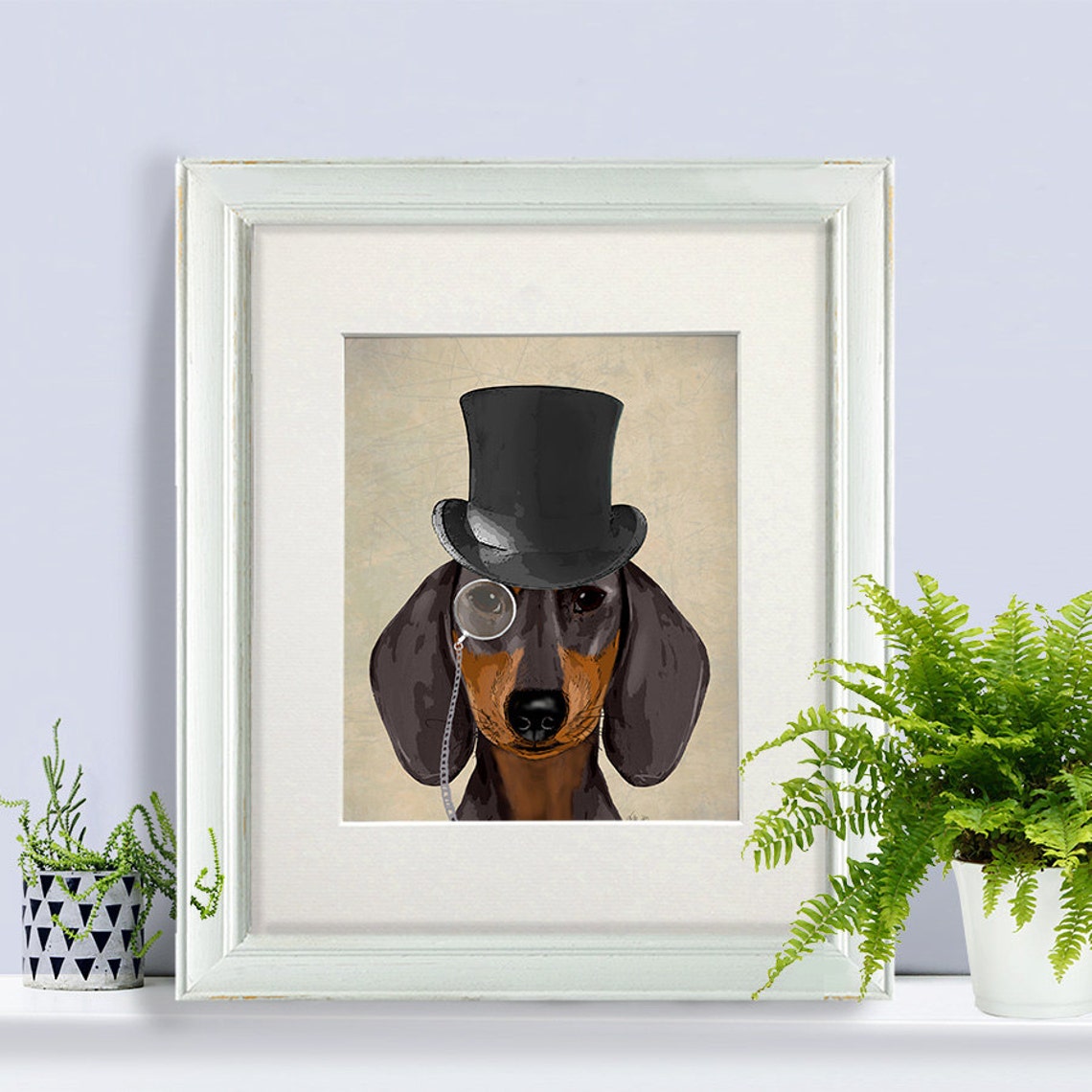 Dachshund gift Classy dog monocle Dachshund mom Dachshund | Etsy