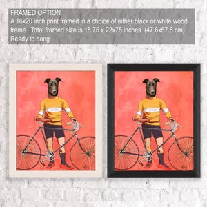 Greyhound Dog on Bike Art Print, Wall Art, Wall Decor, Wall Hanging ...
