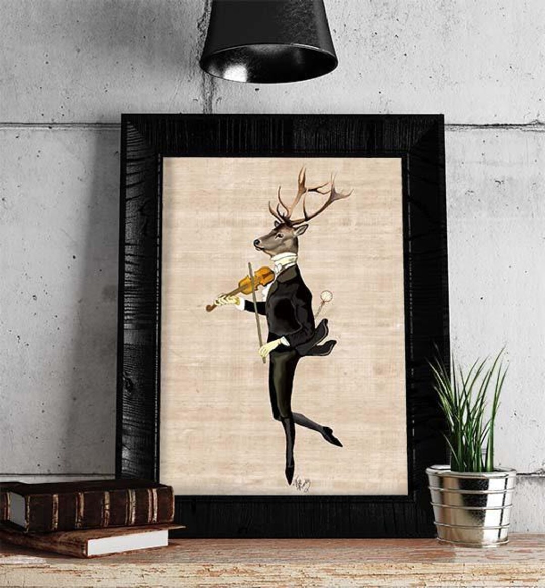Deer Dancing Art Print Deer Illustration Wall Art Wall Decor Wall ...