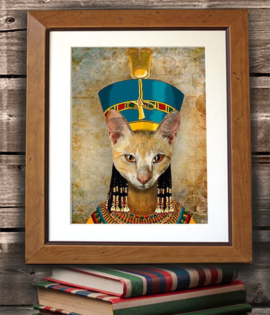 Egyptian Cat Painting, Abyssinian Cat Art Print on Canvas or Framed ...