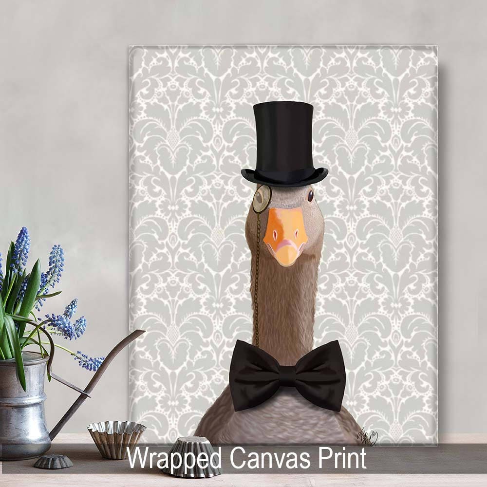 Distinguished Goose Art Poster Original Illustration Mixed | Etsy