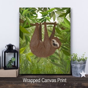 Sloth Print - Sloth Hanging Around - Sloth Illustration Jungle Animal ...
