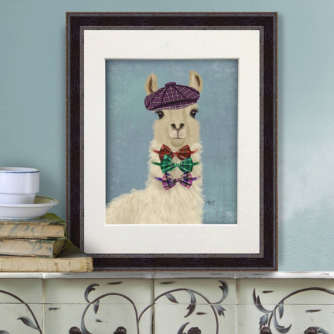 Lama Poster, Lama Adpper Druck, Lama Wanddruck, Geschenk für Papa ...