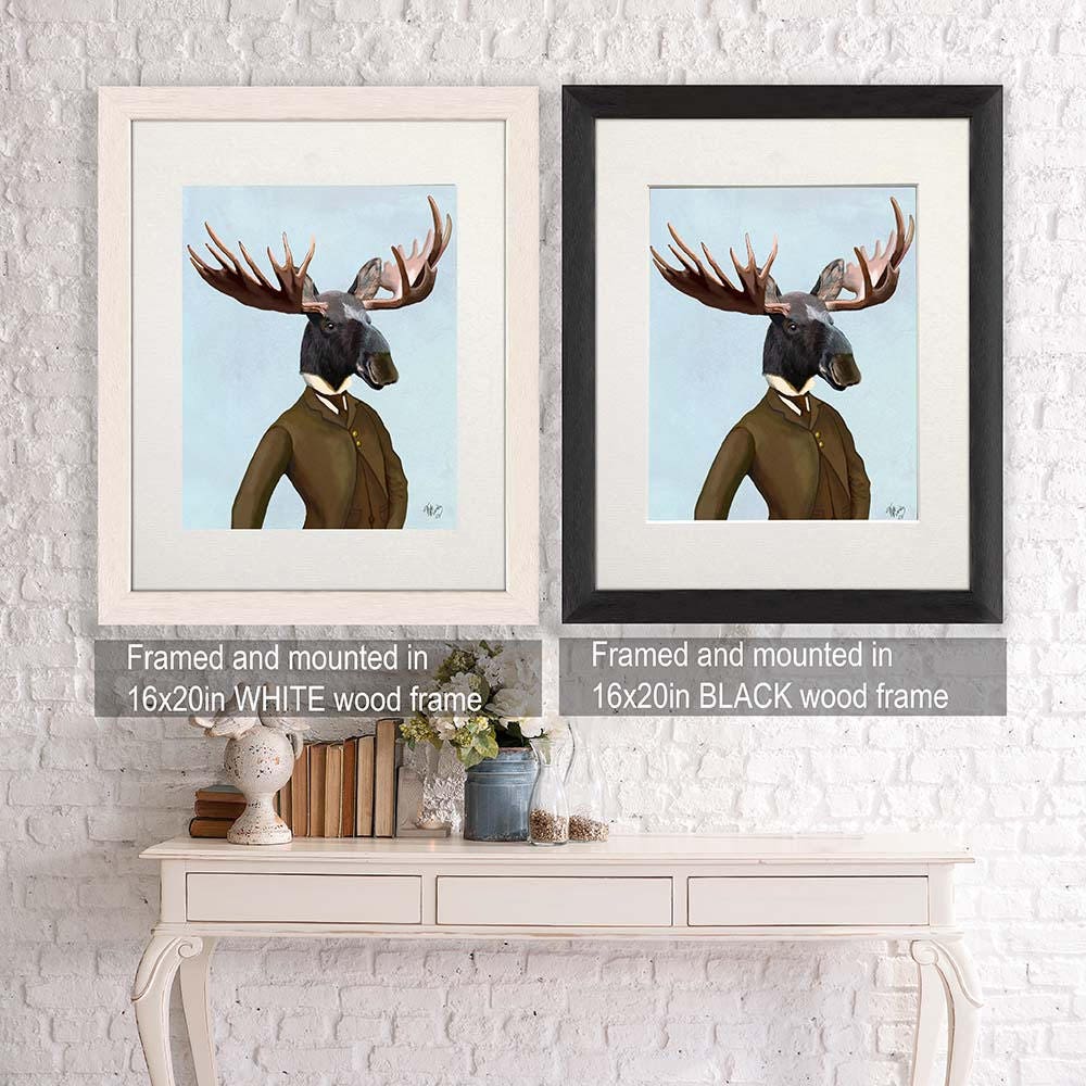 Moose Portrait Moose Print Art Print digital Painting Moose | Etsy
