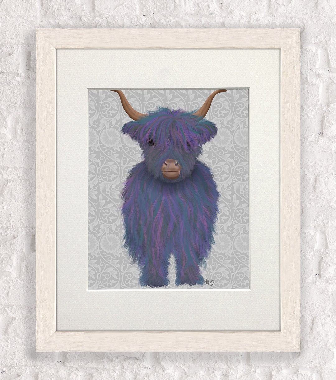 Funky Poster Hanger Highland Cow 7 Purple Full Print | Etsy