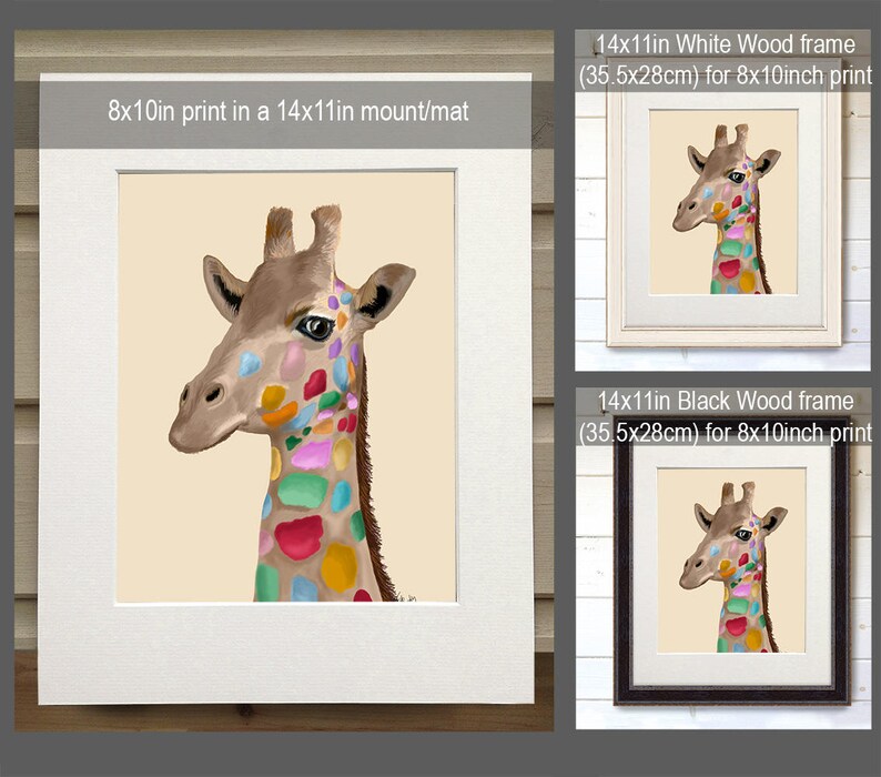 Multicolored Giraffe Print Animal Painting Giraffe - Etsy