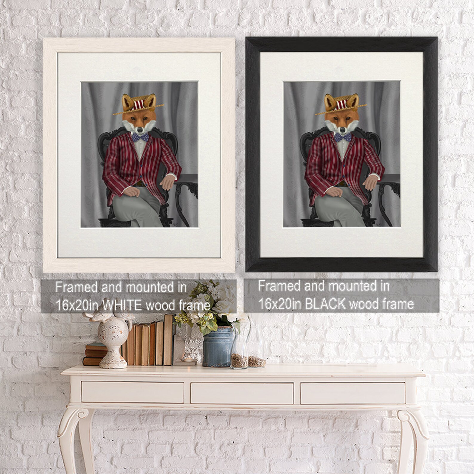 Foxy Decor Fox 1920's Portrait Fox Canvas Fox Print - Etsy