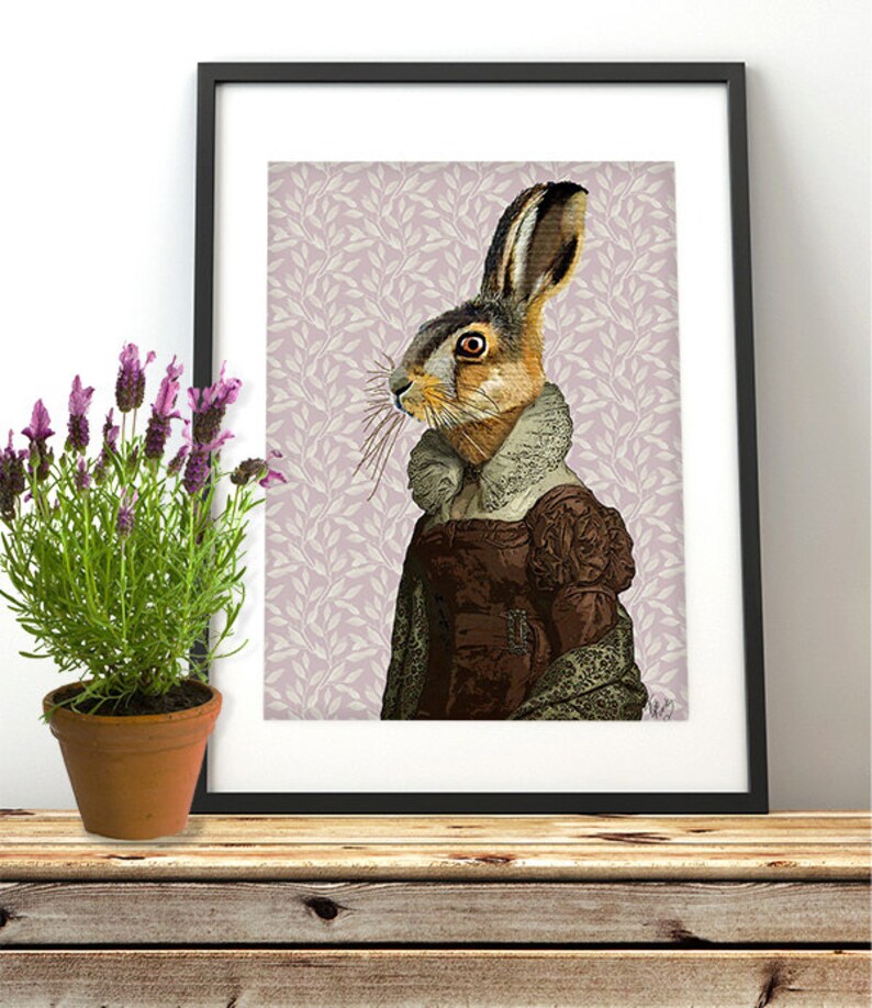 Hare Canvas Art Print Madam Hare Hare Canvas Print Large - Etsy