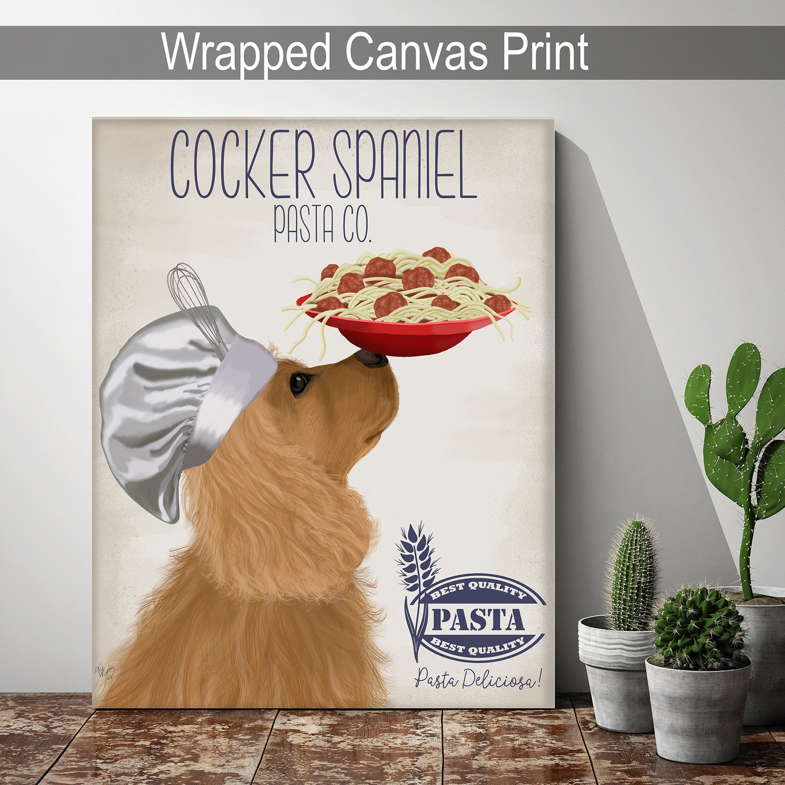 Cocker Spaniel gift Gold cocker dog Spaniel print Kitchen | Etsy