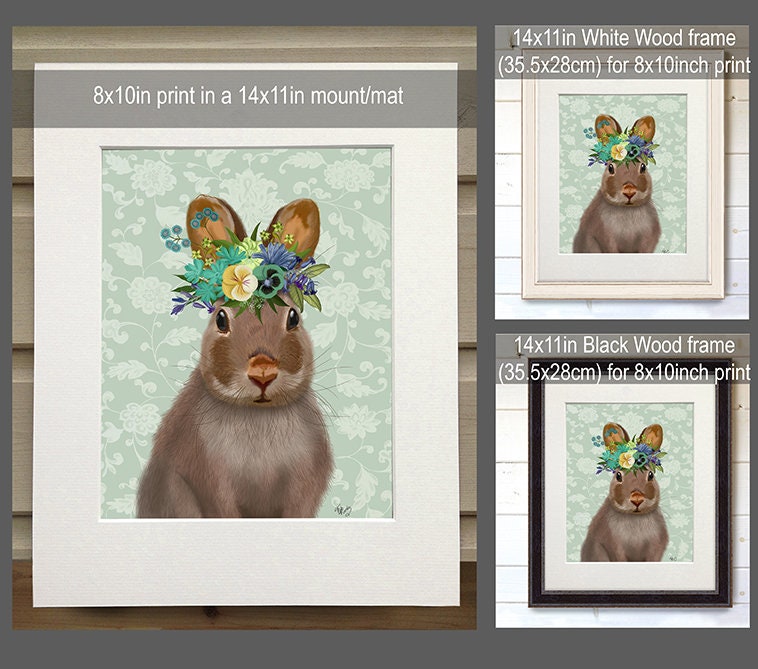 Rabbit art print Rabbit bohemian Rabbit painting Woodland | Etsy