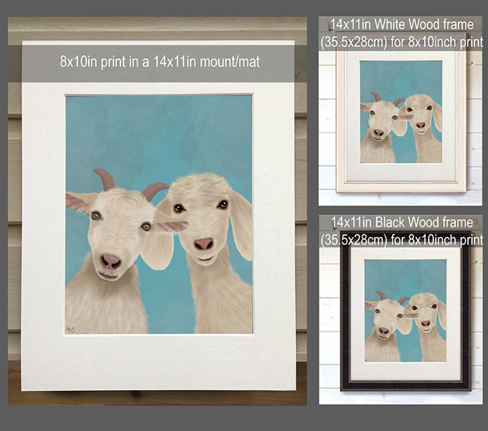 Painting of Goats Goat Duo Looking at You Goat Art Print | Etsy