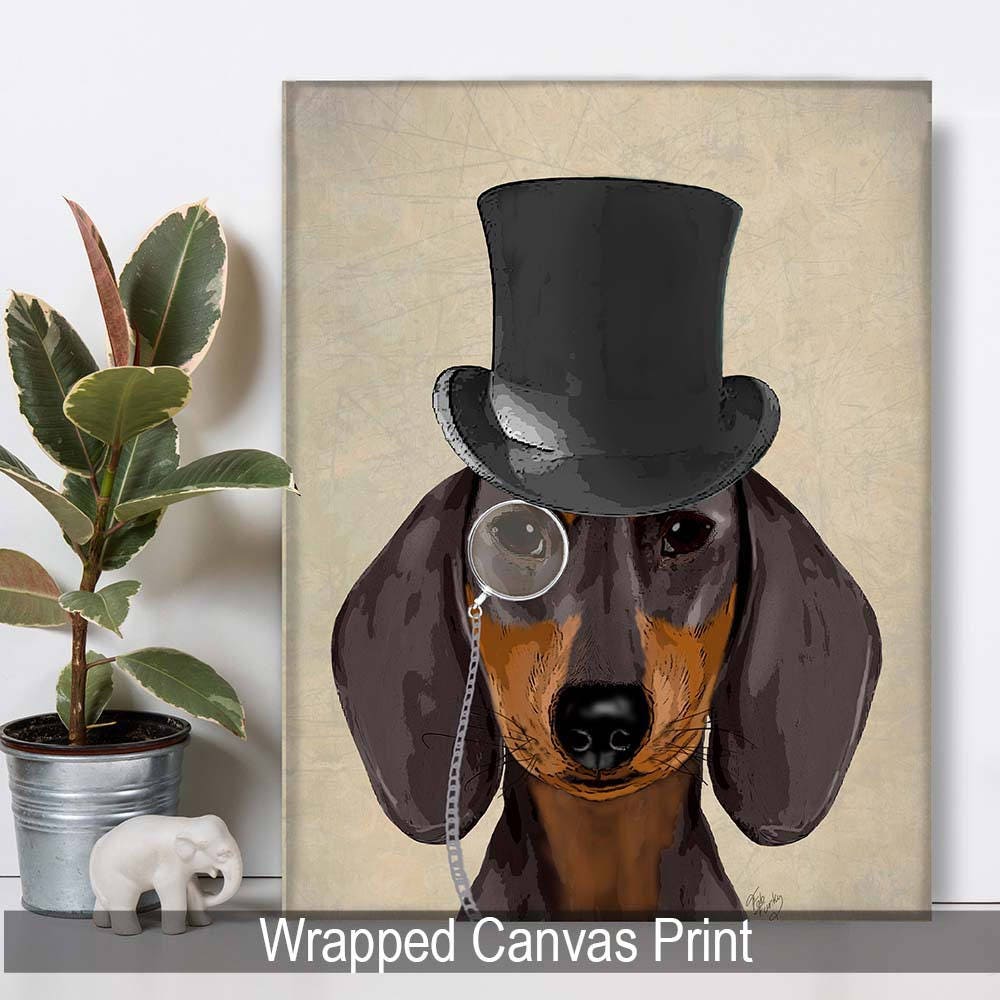 Dachshund gift Classy dog monocle Dachshund mom Dachshund | Etsy