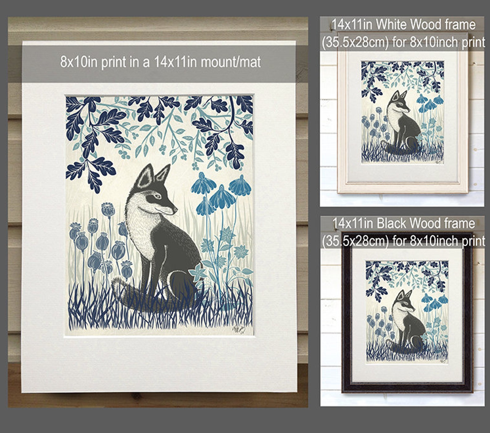 Fox Art Prints Country Style Decor Original Design Uk Made - Etsy UK