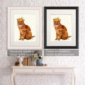 Ginger Cat With Crown, Ginger Cat Print, Ginger Cat Illustration Ginger ...