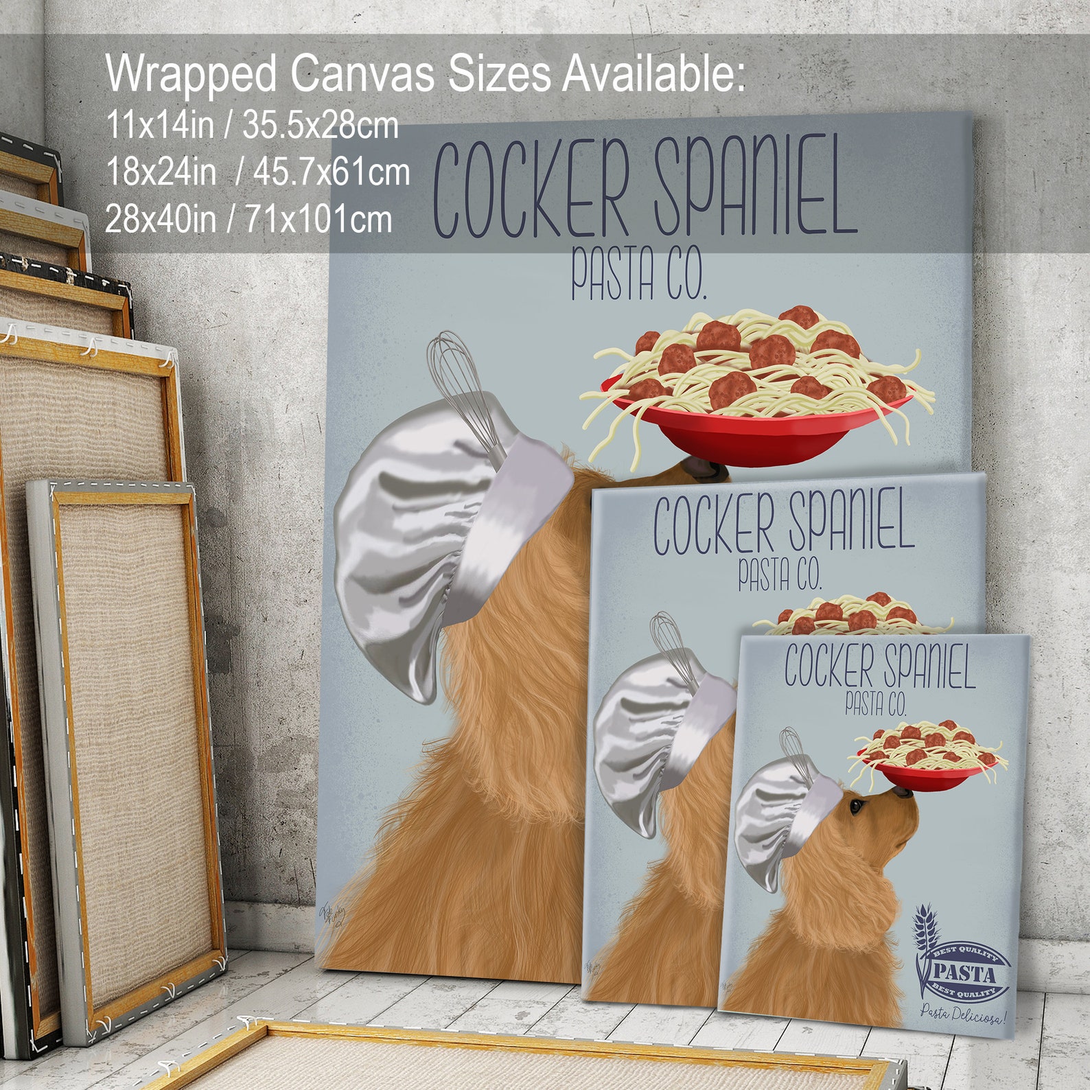 Cocker Spaniel gift Gold cocker dog Spaniel print Kitchen | Etsy