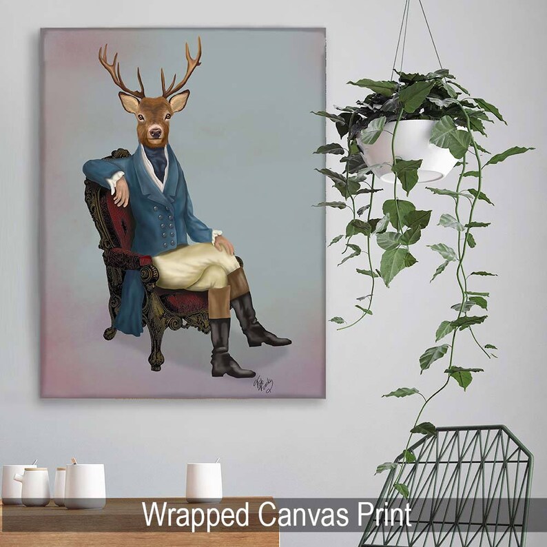 The Distinguished Deer Regency Style Animal Art Print Jane - Etsy
