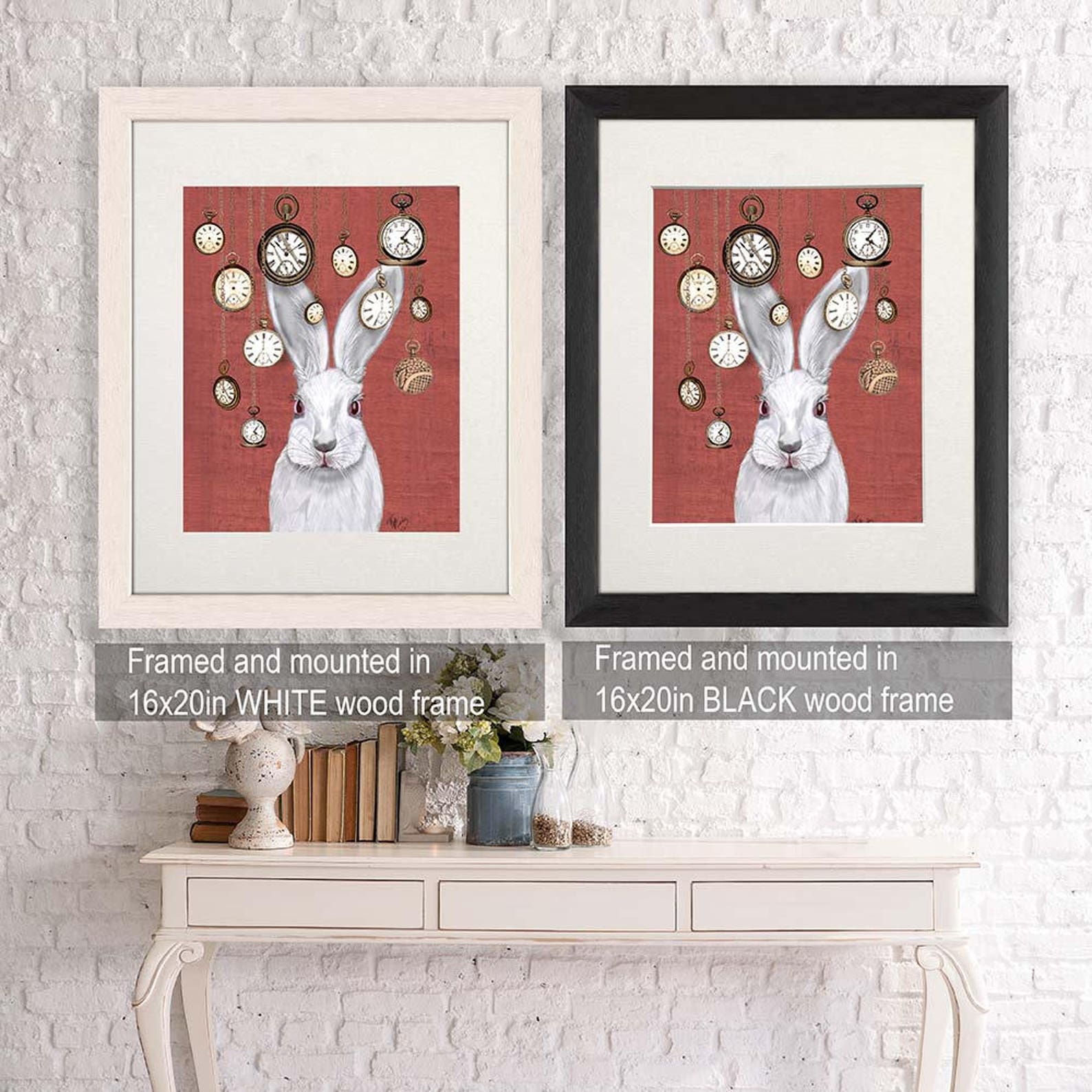 Rabbit Time Art Print White Rabbit Alice in Wonderland Print - Etsy