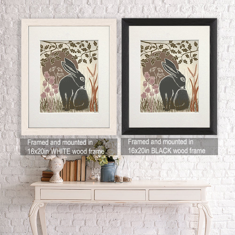 Hare Wall Art Moon Art Print Country Style Decor Rabbit - Etsy UK