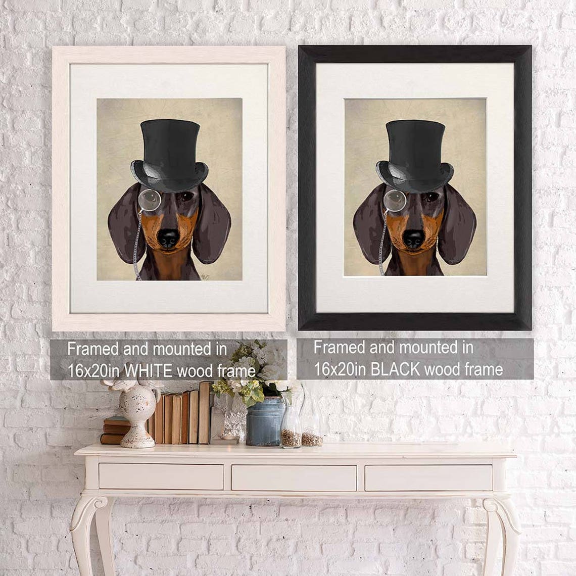 Dachshund gift Classy dog monocle Dachshund mom Dachshund | Etsy