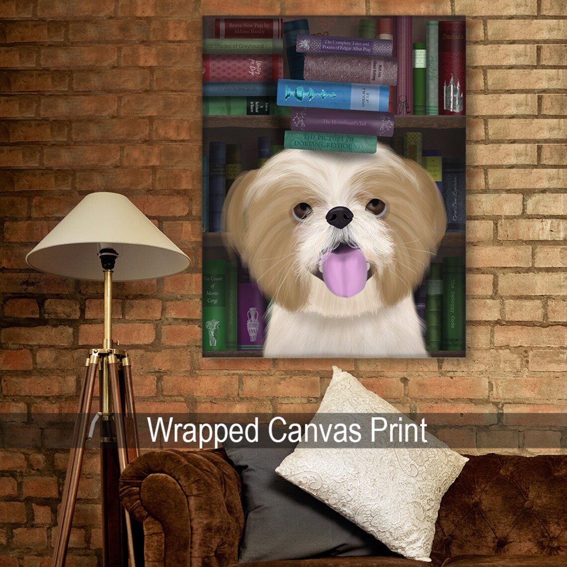 Shih Tzu Wall Art Shihtzu With Books Tzus Decor Shihtzu - Etsy