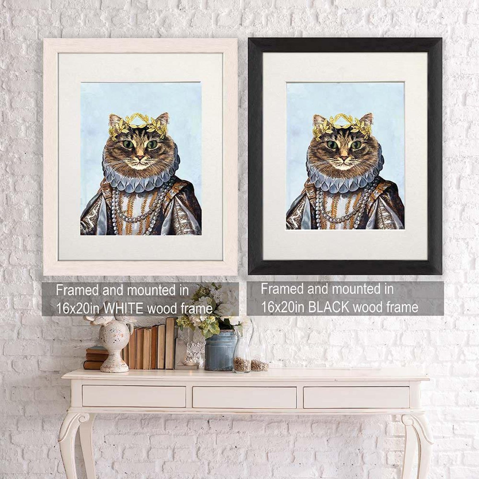 Tabby Cat Art Print - Cat Queen - Royal Cat Tabby Cat Print Gift for ...