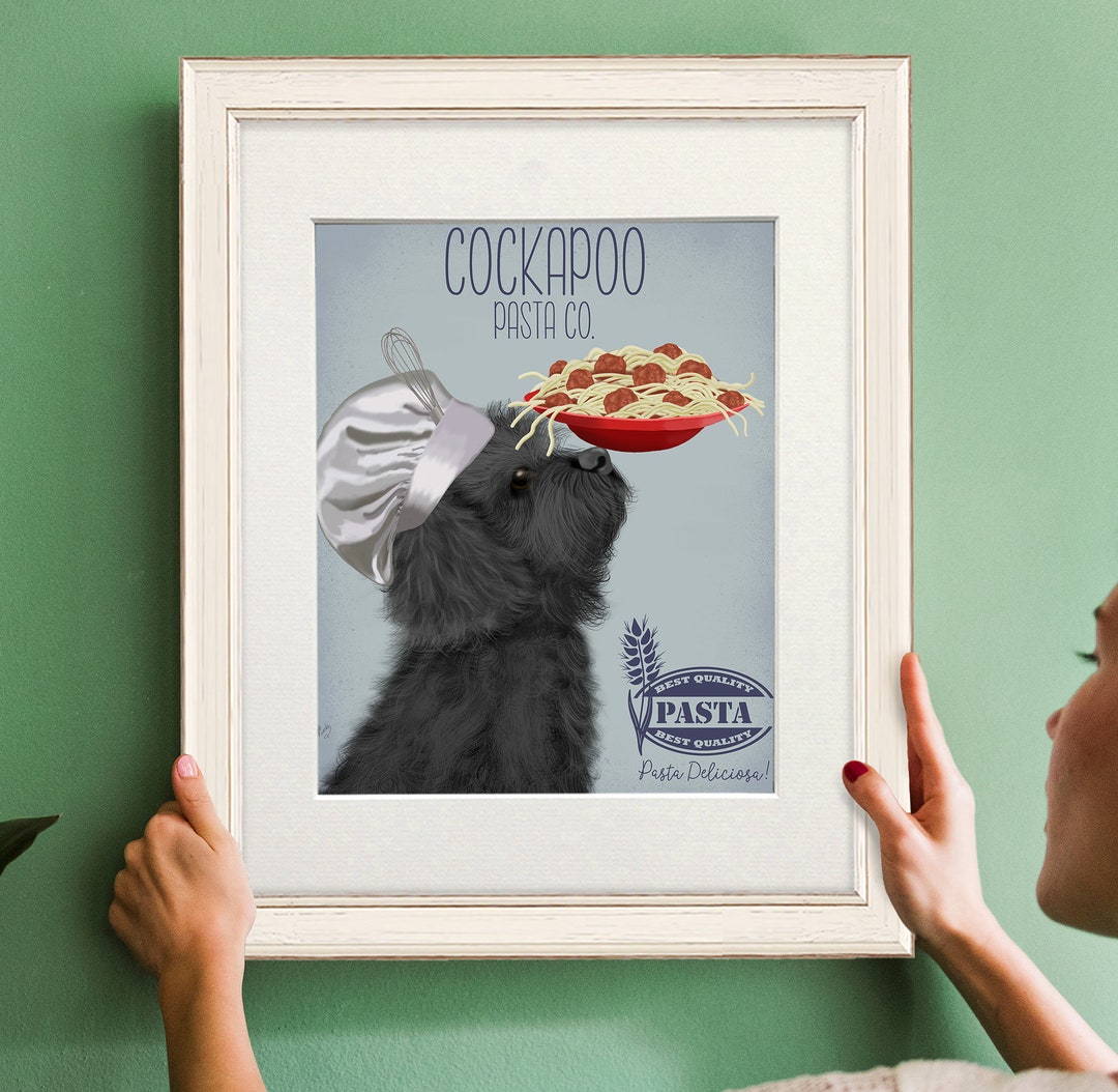 Cockapoo Art Print Black Cockapoo Gift Cockerpoo Poster - Etsy