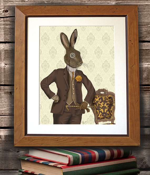 Dapper Hare Print Hare Picture Hare Wall Art Hare Poster - Etsy