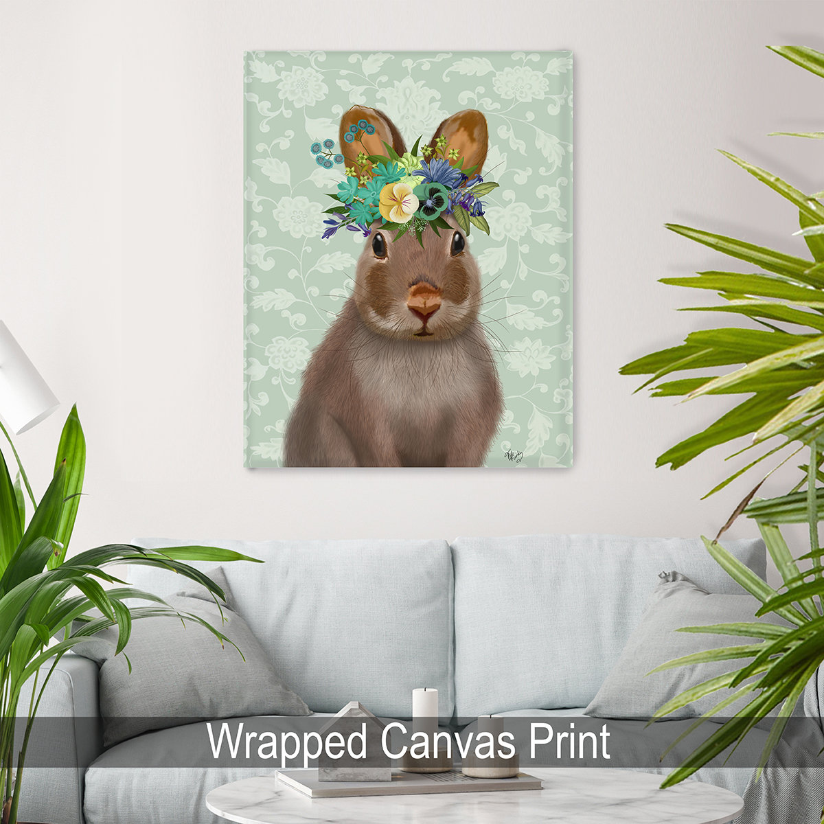 Rabbit art print Rabbit bohemian Rabbit painting Woodland | Etsy