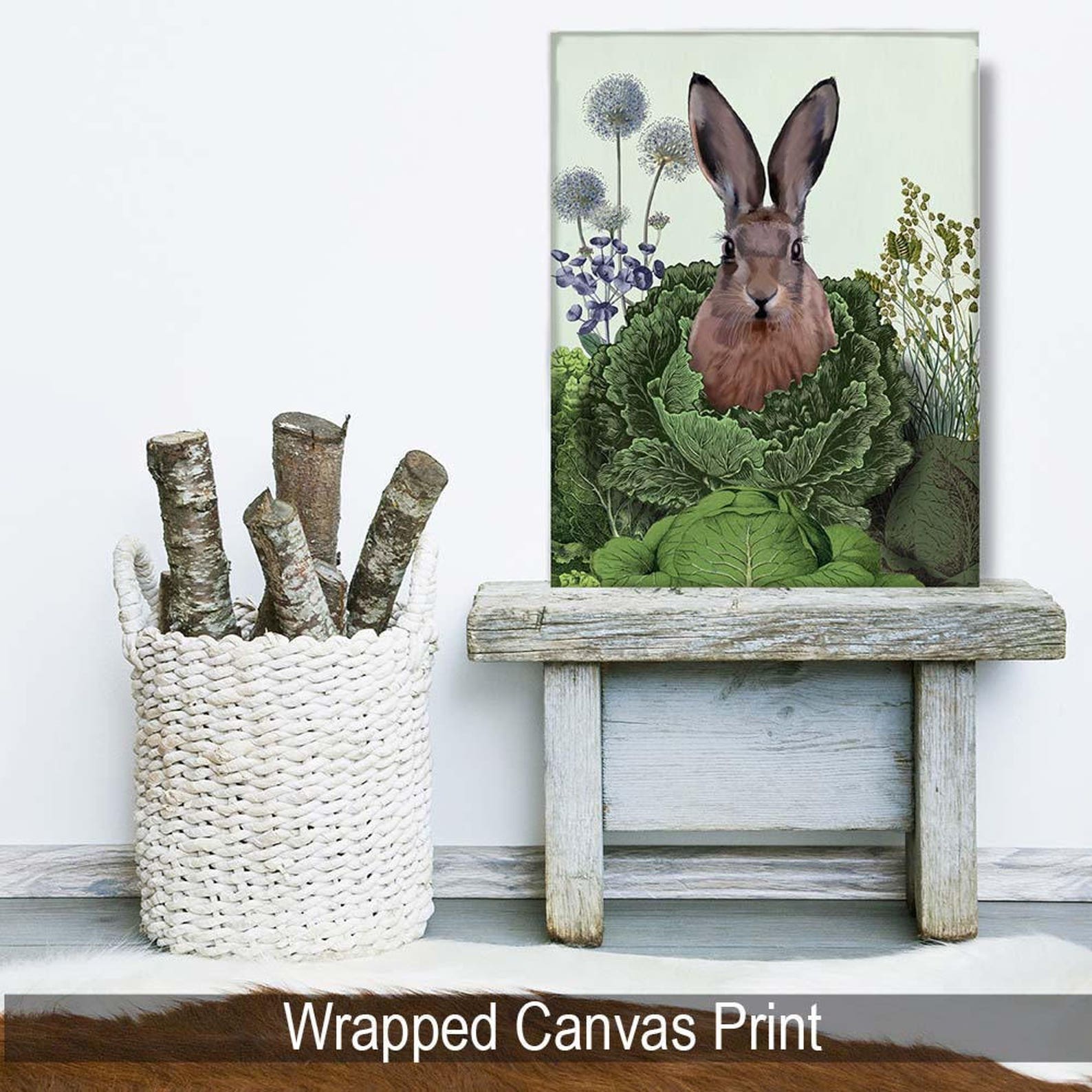 Art Print Rabbit Cabbage Patch Rabbit 1 Bunny Nursery Art - Etsy