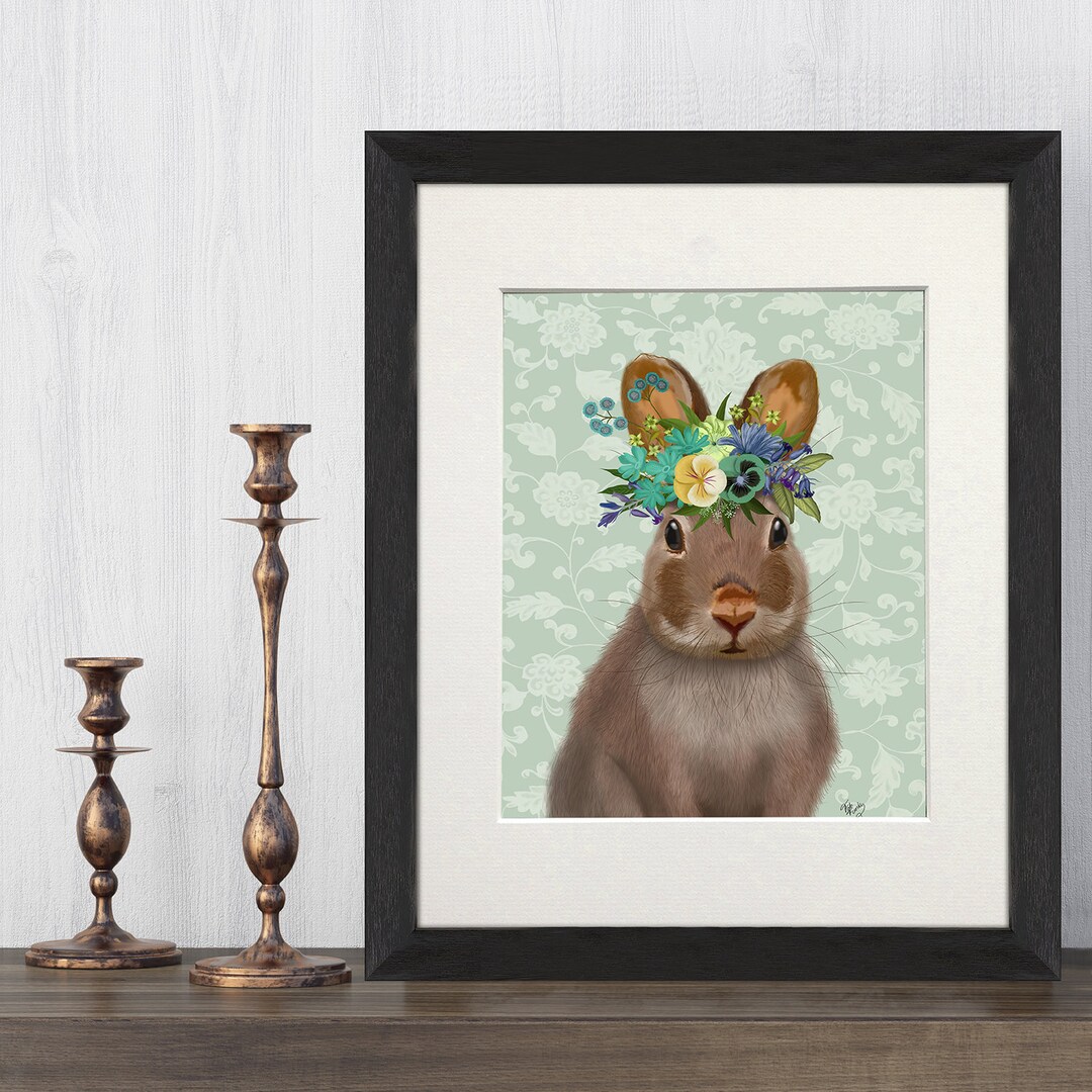 Rabbit Art Print - Rabbit Bohemian - Rabbit Painting Woodland Animal ...