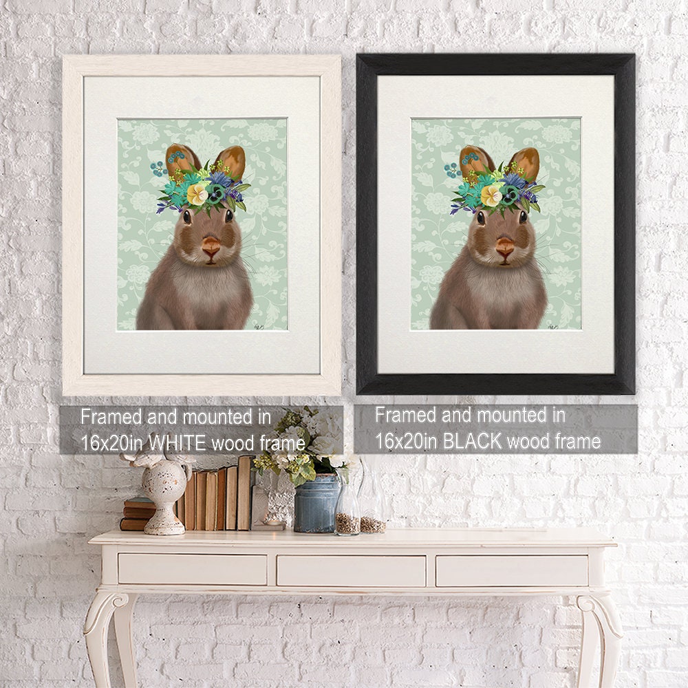 Rabbit art print Rabbit bohemian Rabbit painting Woodland | Etsy