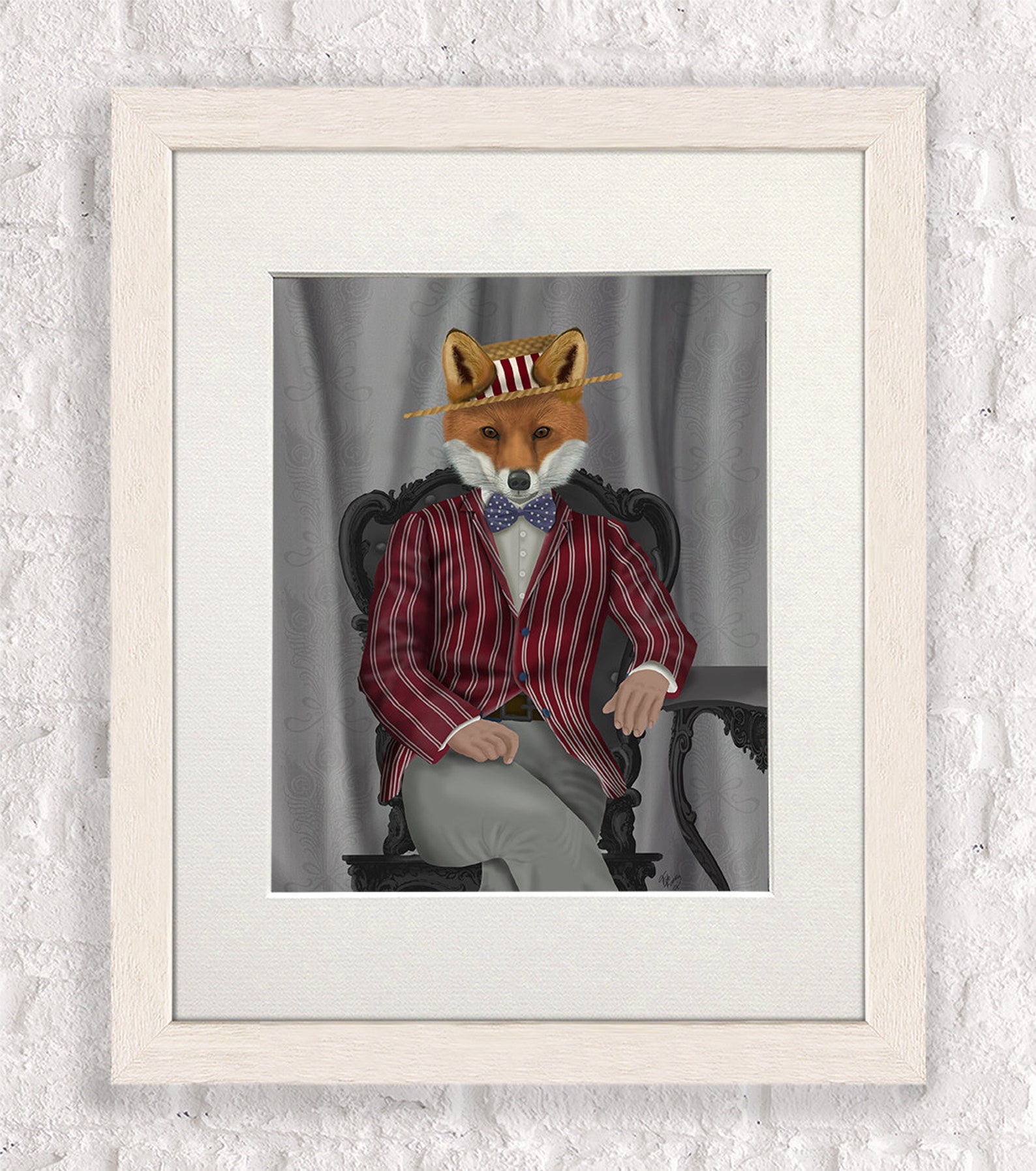 Foxy Decor Fox 1920's Portrait Fox Canvas Fox Print - Etsy