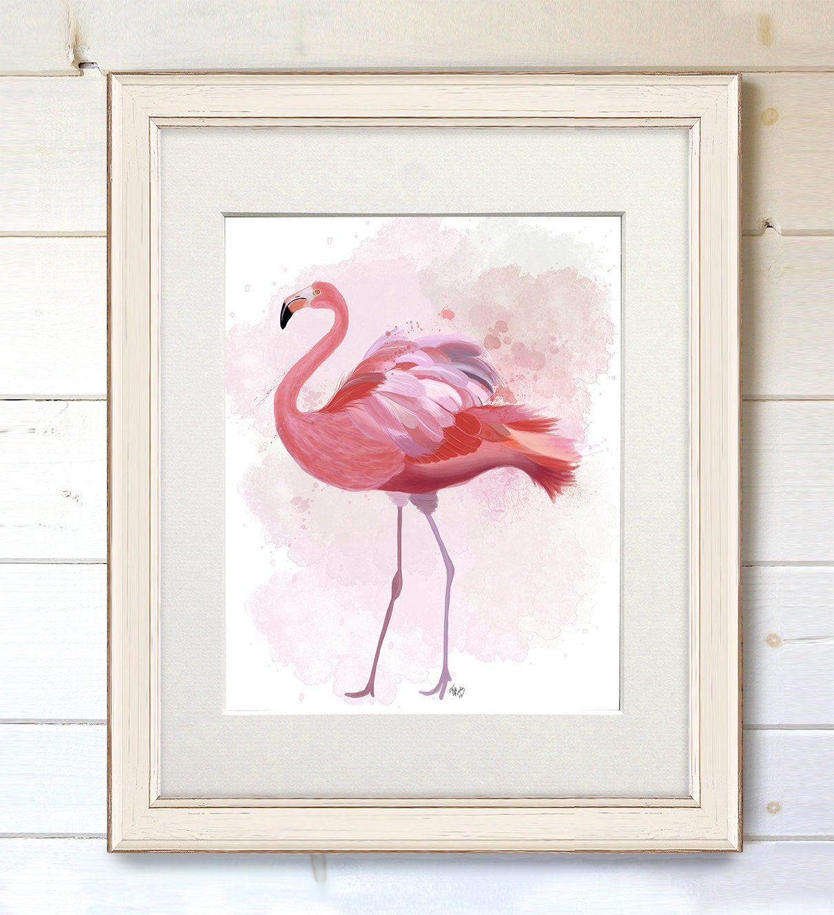 Girls Bedroom Decor Flamingo Fluffy 1 Female Bedroom Art | Etsy