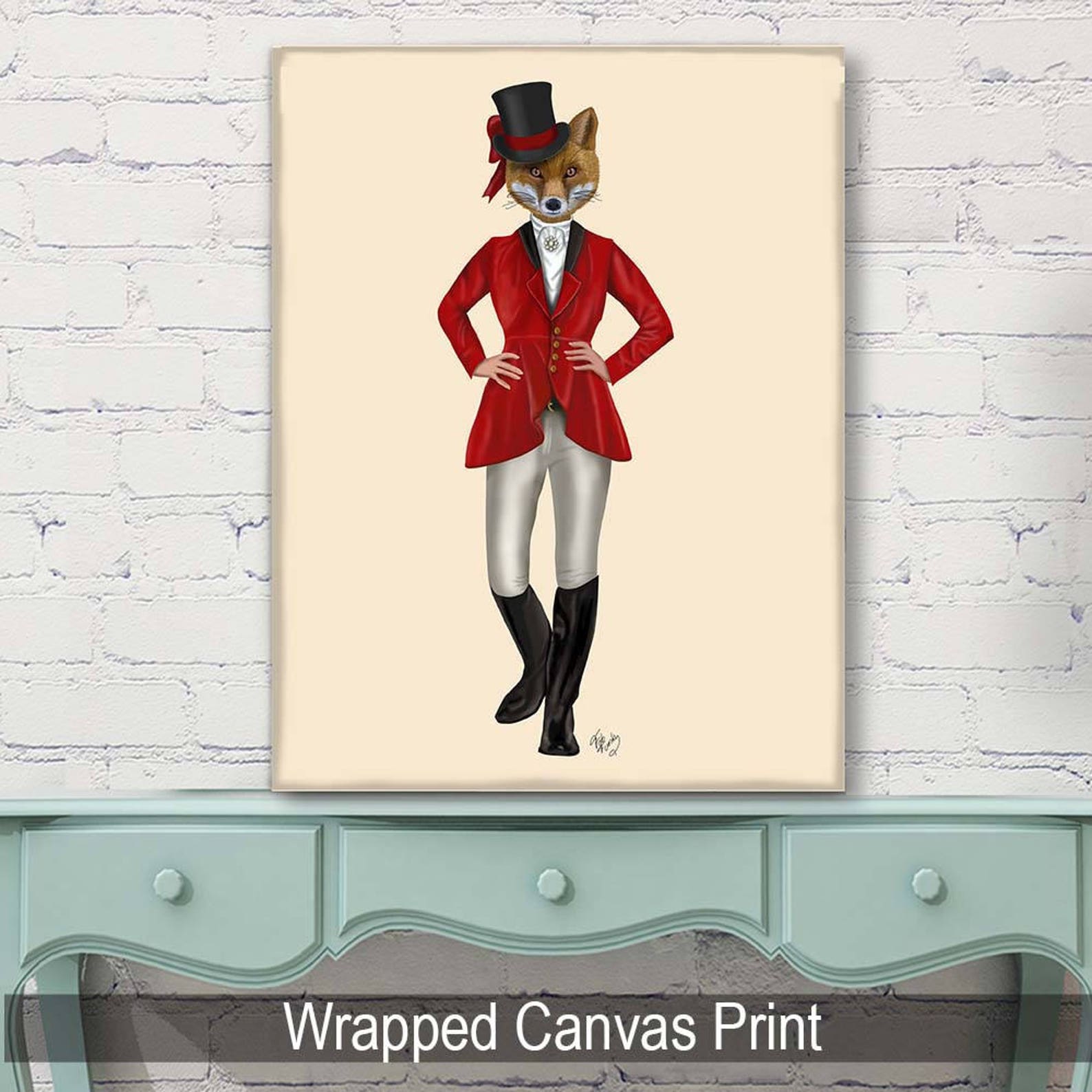 Lady Fox Hunter Full Female Fox Print Vixen Fox Painting Fox - Etsy