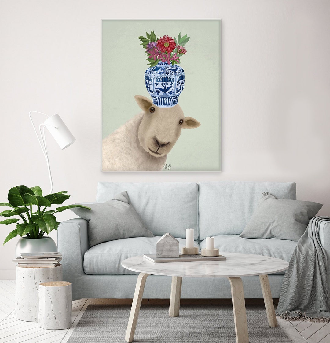 Wohnzimmer Deko Schaf mit Blumenvase Hausaufmeinnung - Etsy.de
