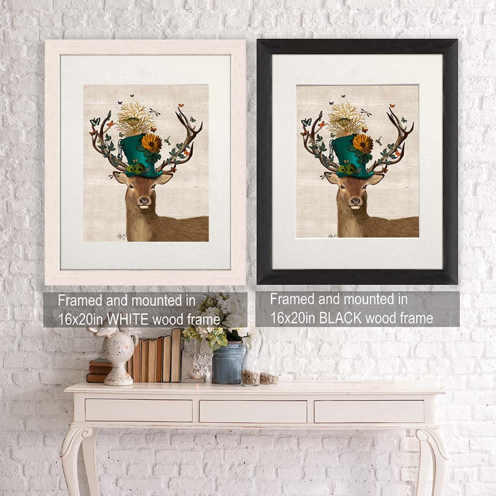 The Mad Hatter Deer Print Alice in Wonderland Decor Deer - Etsy