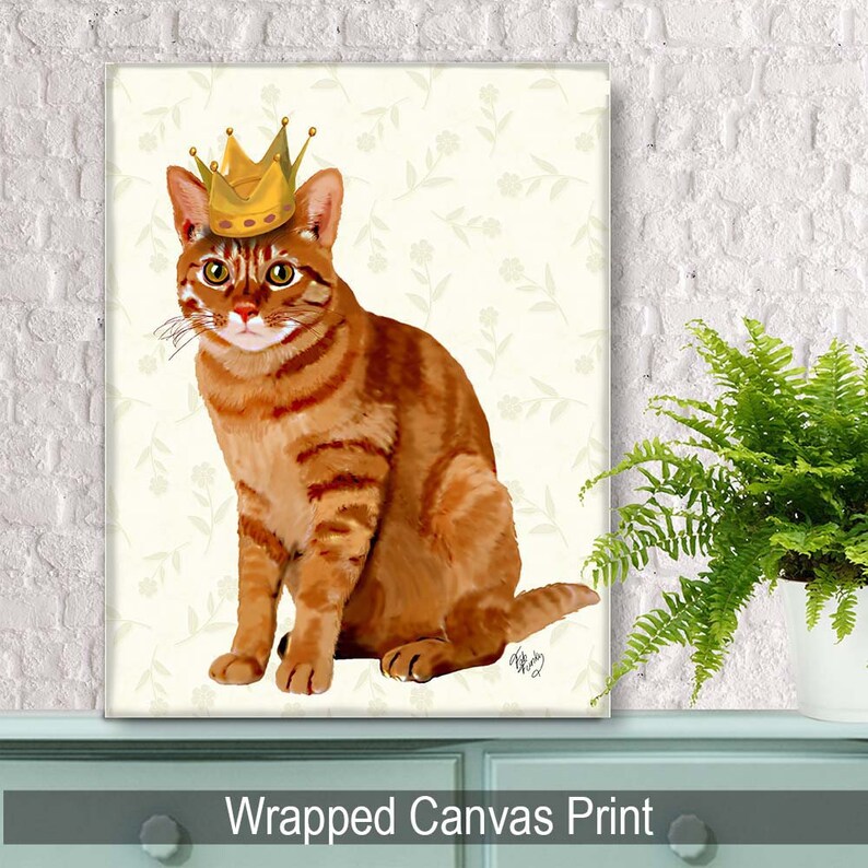 Ginger Cat With Crown Ginger Cat Print Ginger Cat - Etsy