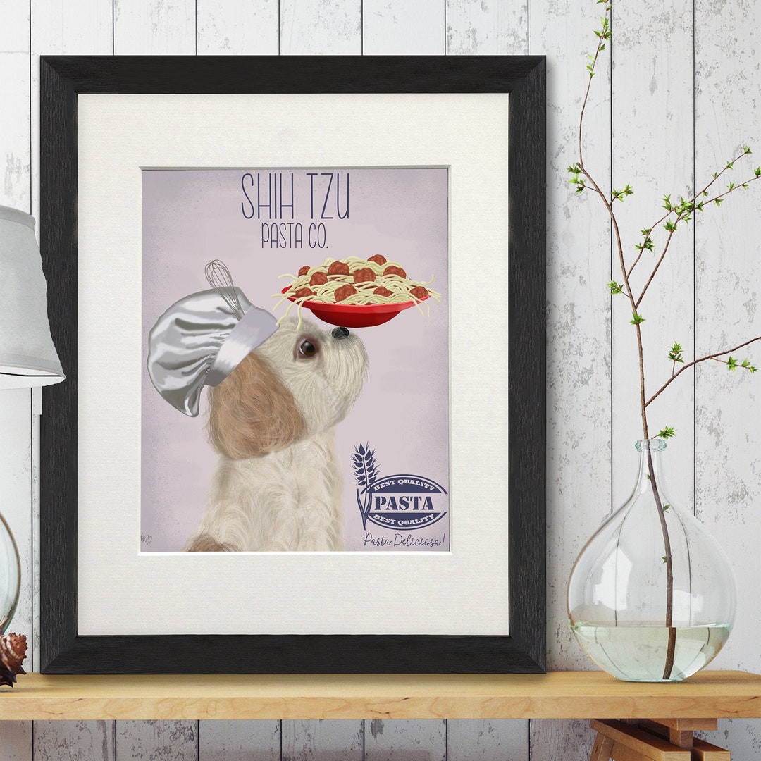 Shih Tzu Print, Shih Tzu Dog Art, Kitchen Print, Kitchen Decor, Italian ...