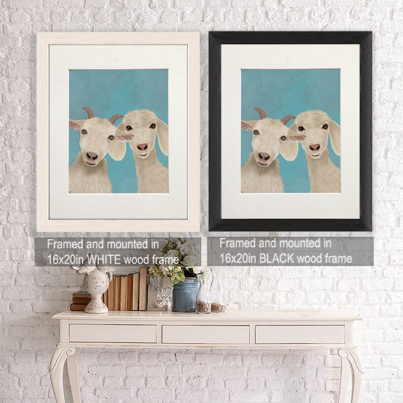 Painting of Goats Goat Duo Looking at You Goat Art Print | Etsy