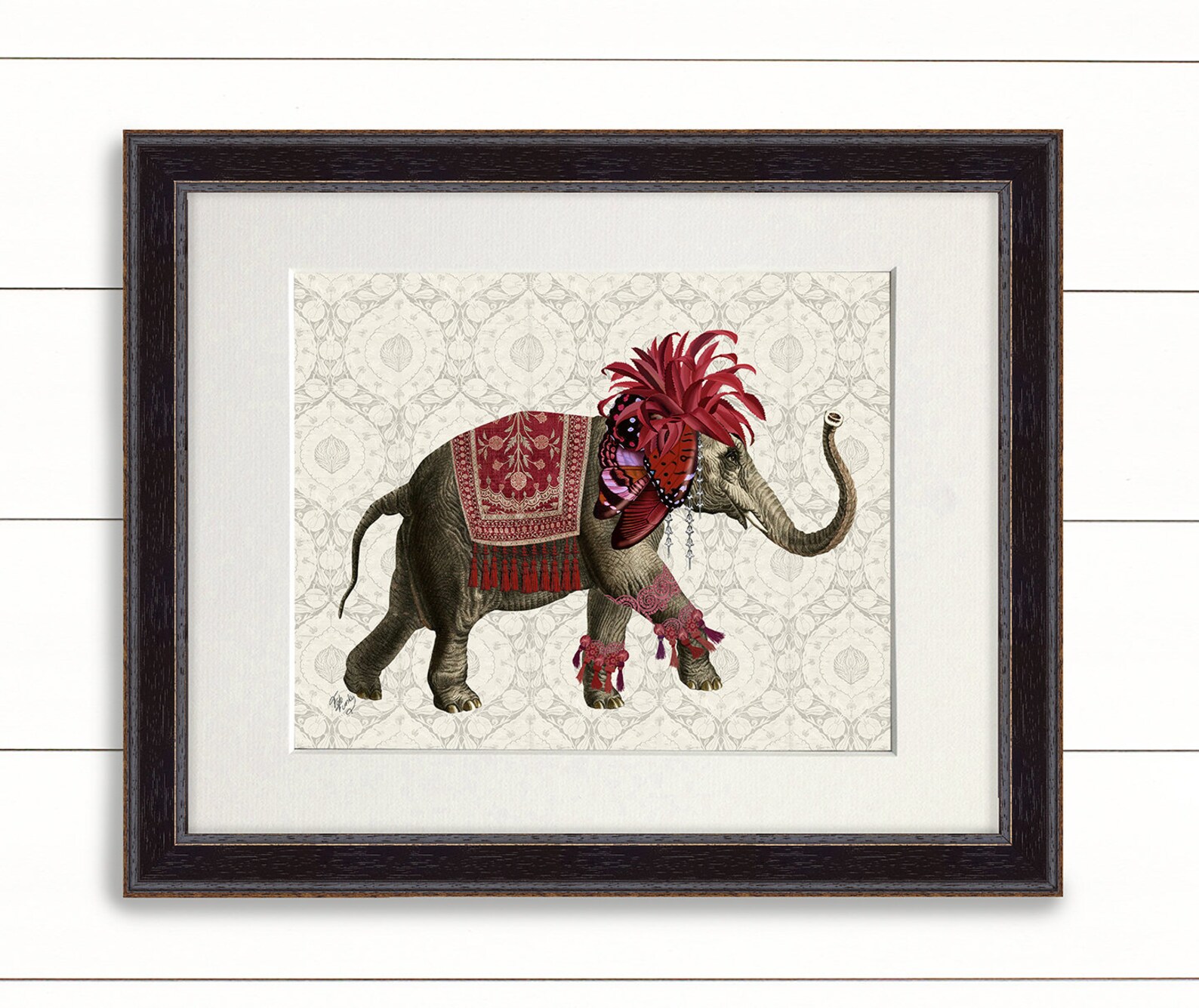 Elephant Poster Niraj Elephant Red Elephant Art Elephant - Etsy