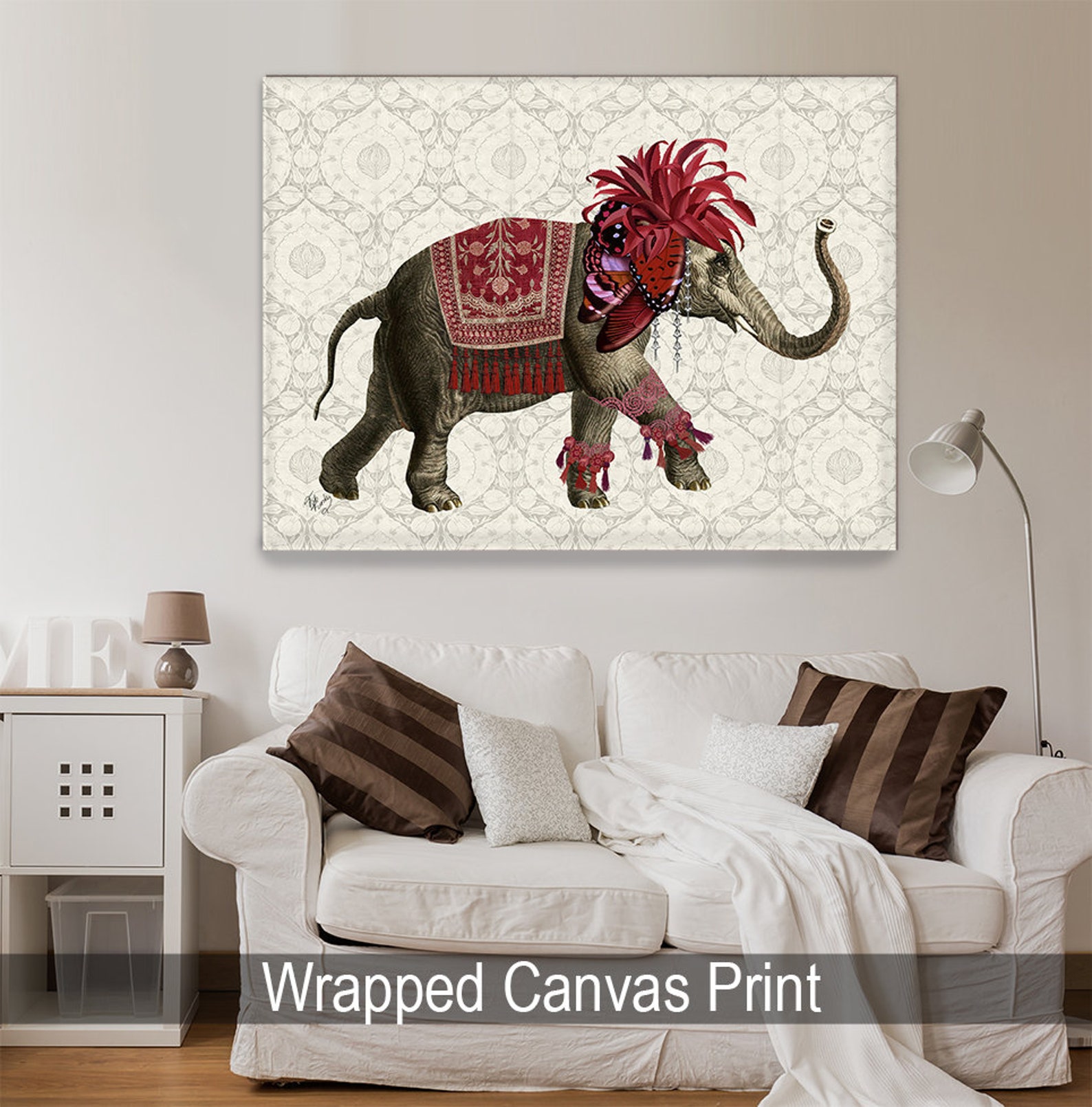 Elephant Poster Niraj Elephant Red Elephant Art Elephant - Etsy