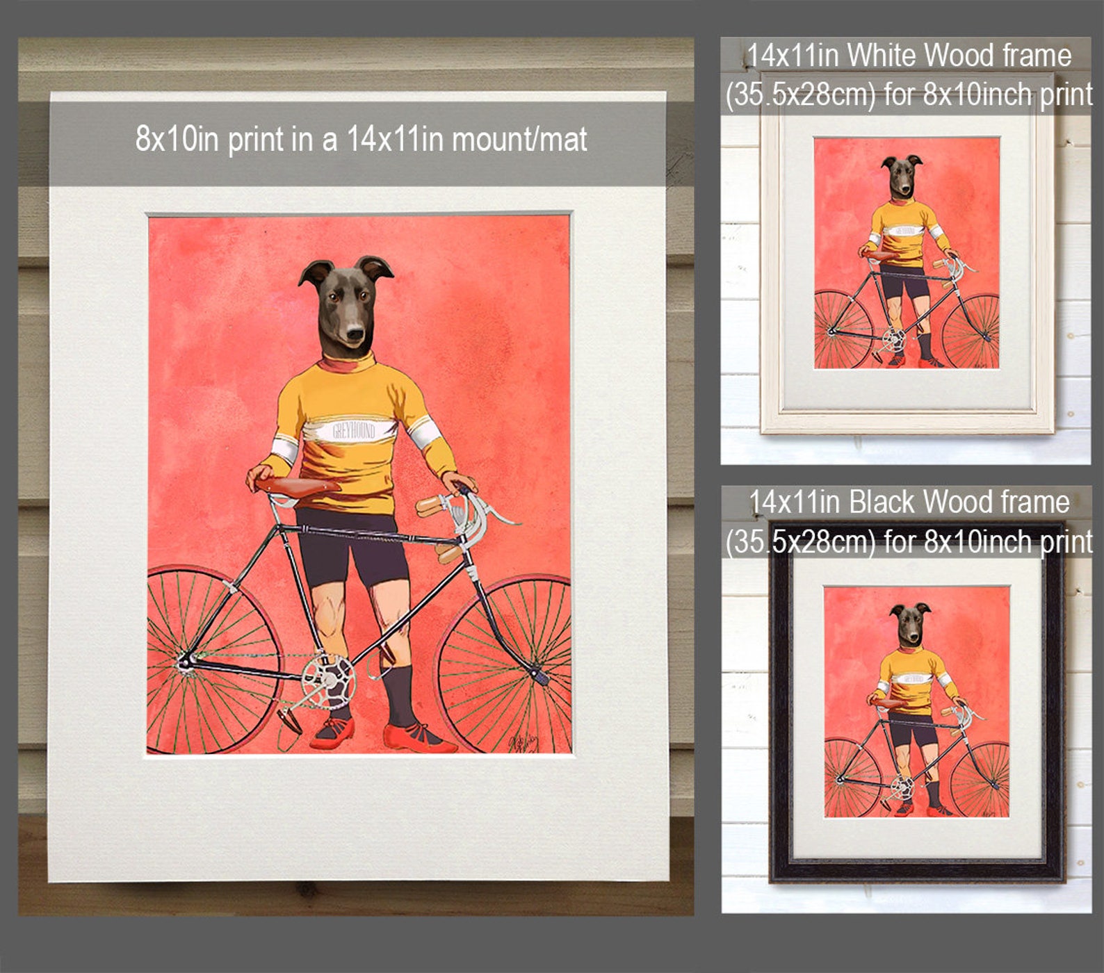 Greyhound Dog on Bike Art Print Wall Art Wall Decor Wall | Etsy